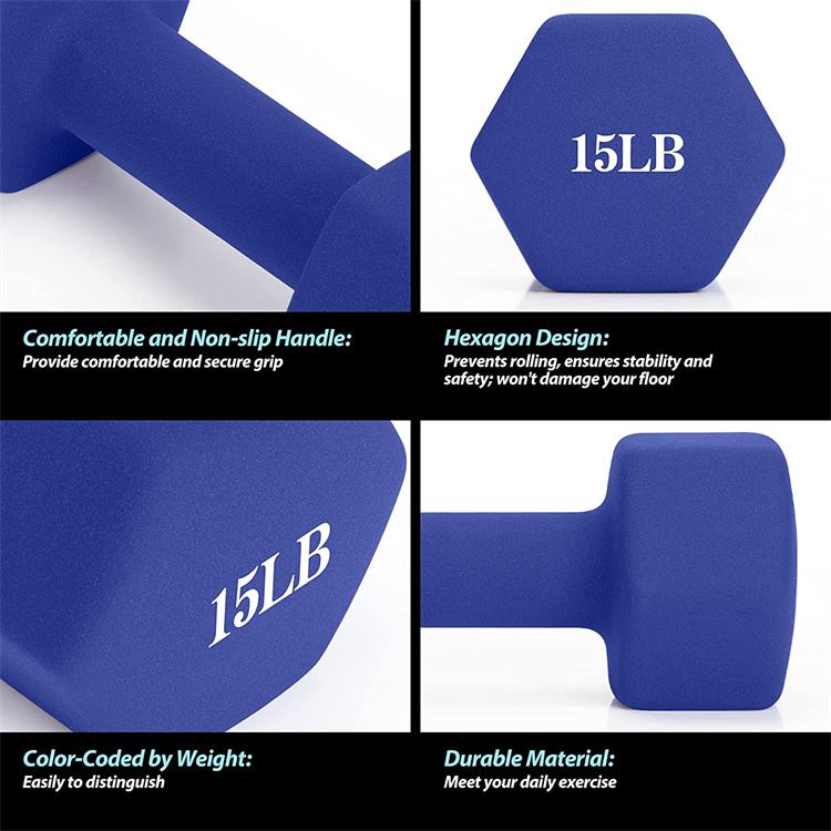 1Set Popular Basics Neoprene Coated Dumbbell - Greentime