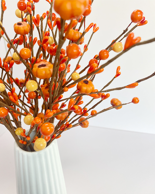 Thanksgiving Pumpkin Berry Branches - Greentime