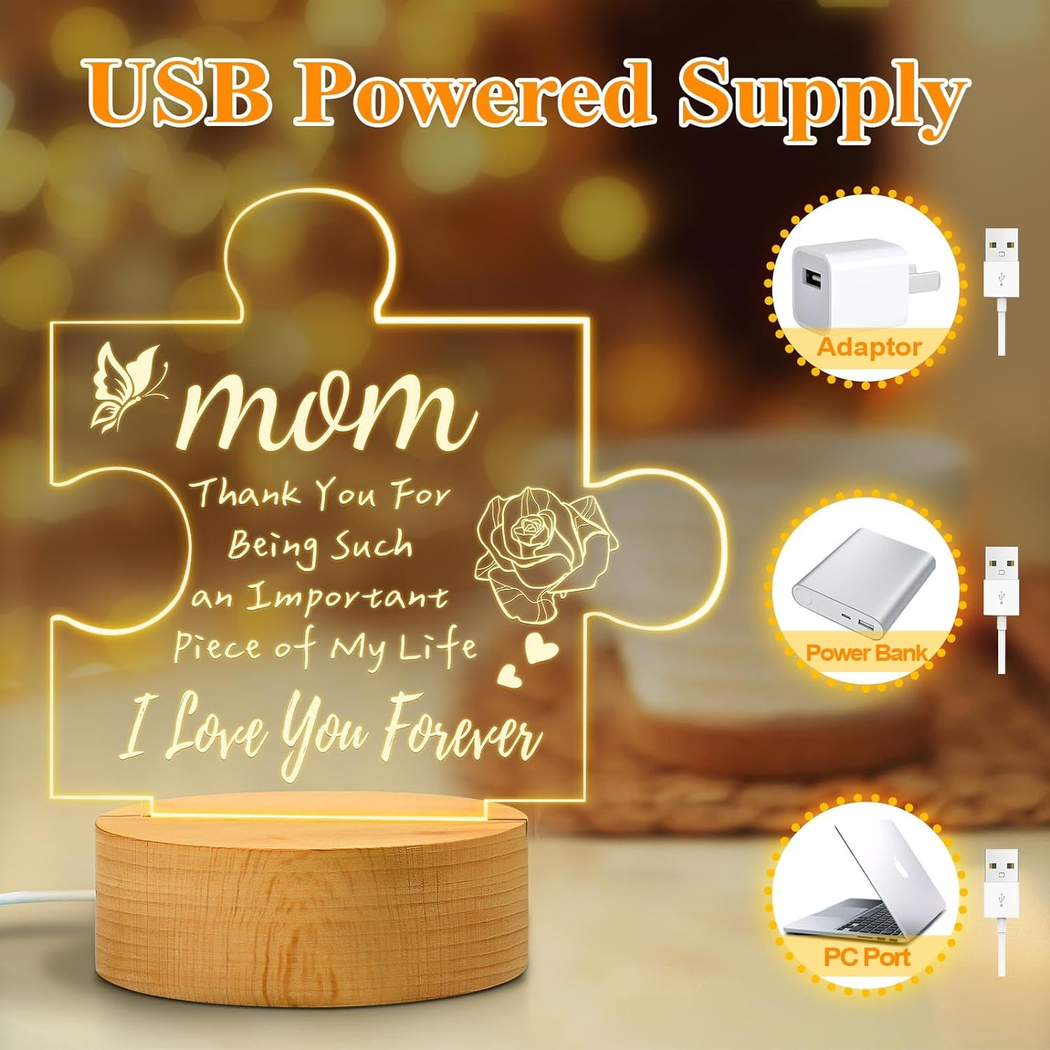 Mothers Day Acrylic Night Light Supplier - Greentime