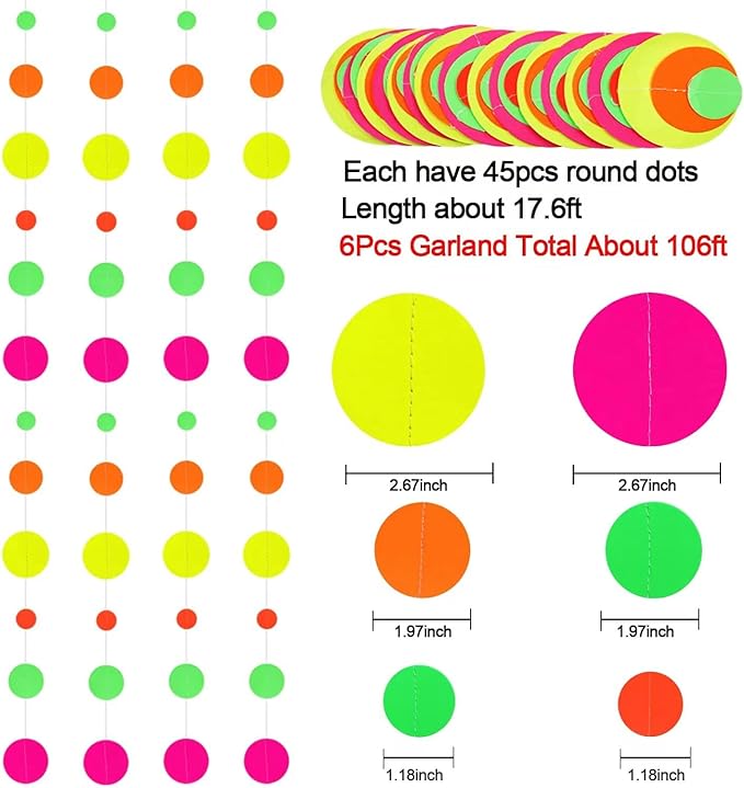 Neon Paper Round Dots Wholesale